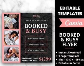 All Booked up Flyer, Business Flyer, Editable Booked up Flyer, Canva ...