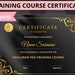 Certificate Template, Editable Certificate of Completion, Black & Gold ...