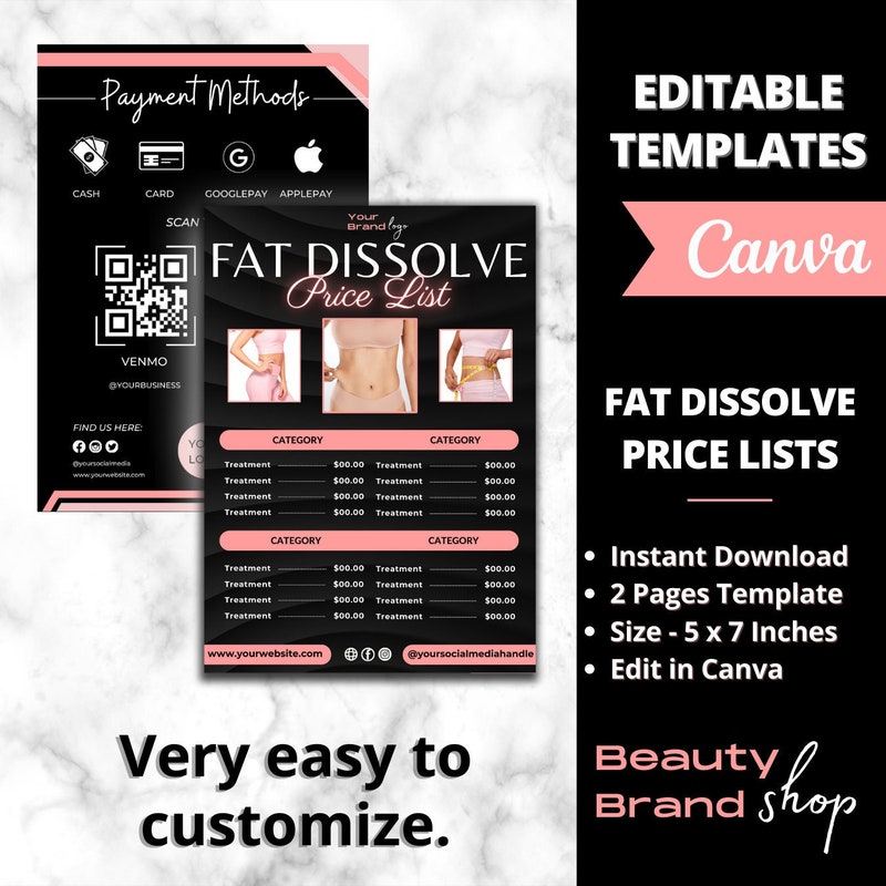 Body Contouring Menu - Etsy