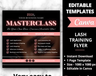 Personalized Masterclass Social Media Flyer, Beauty Course Flyer ...