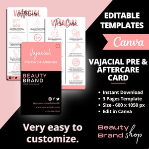 Vajacial Aftercare Template Editable Intimate Facial Care - Etsy