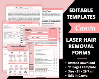 Laser Hair Removal Intake Forms - Etsy