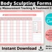 Editable Treatment Chart Body Sculpting Forms Body - Etsy