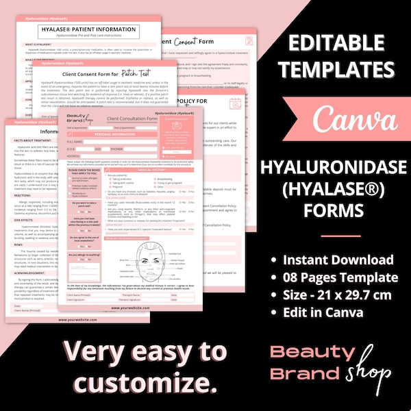 Hyaluronidase Consent Form - Etsy Australia