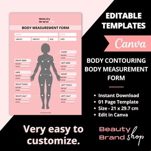Body Contouring Body Measurement Form, Body Sculpting Consent Form ...