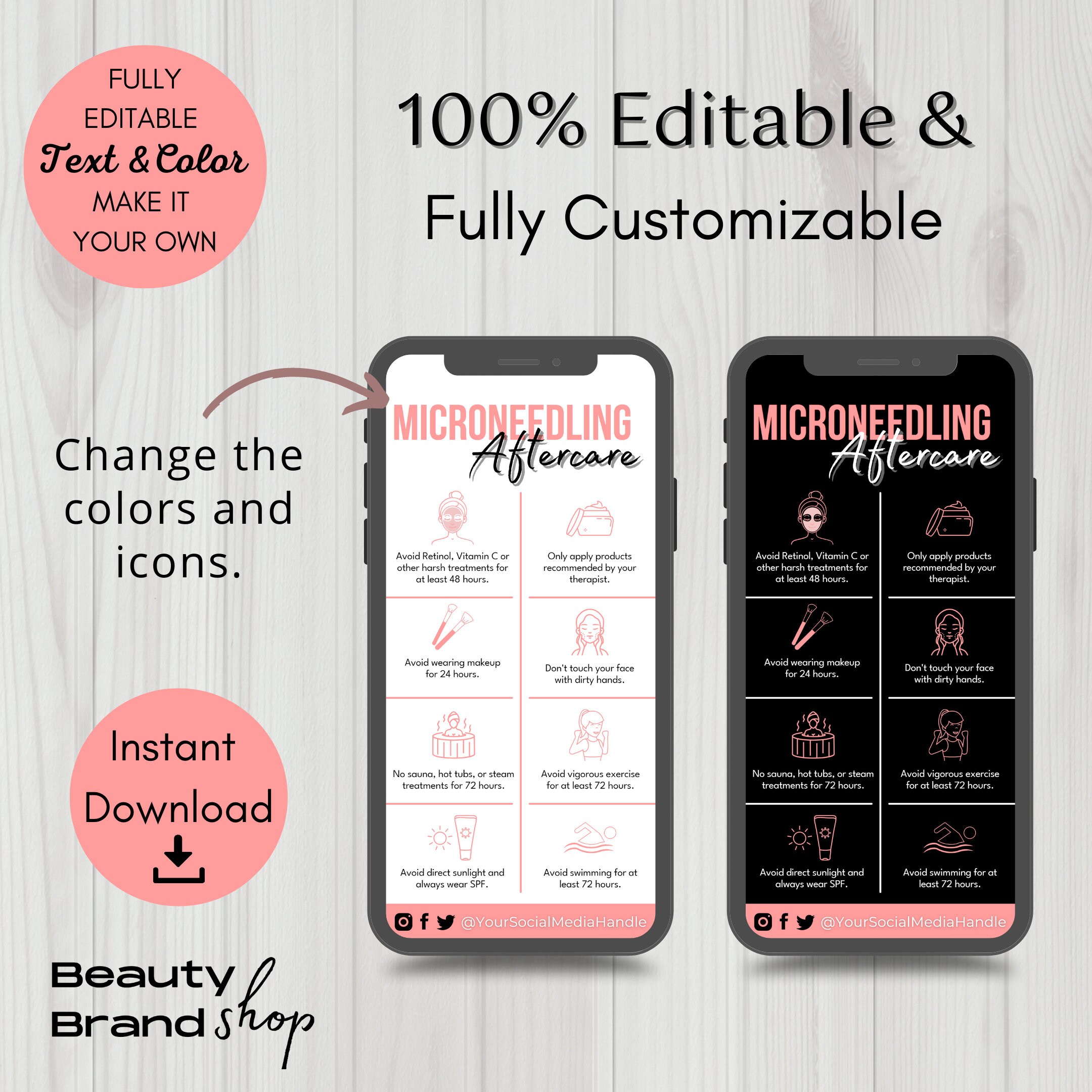 Microneedling Aftercare Story, Microneedling Aftercare Template, Micro ...