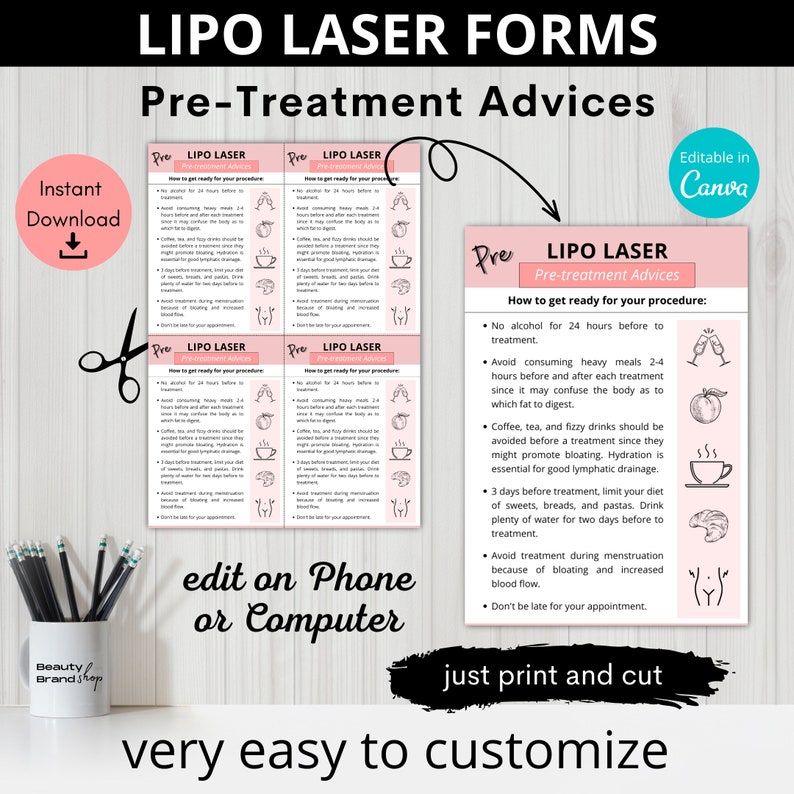 Laser Lipo Consent Forms, Body Sculpting Consultation Forms, Laser ...