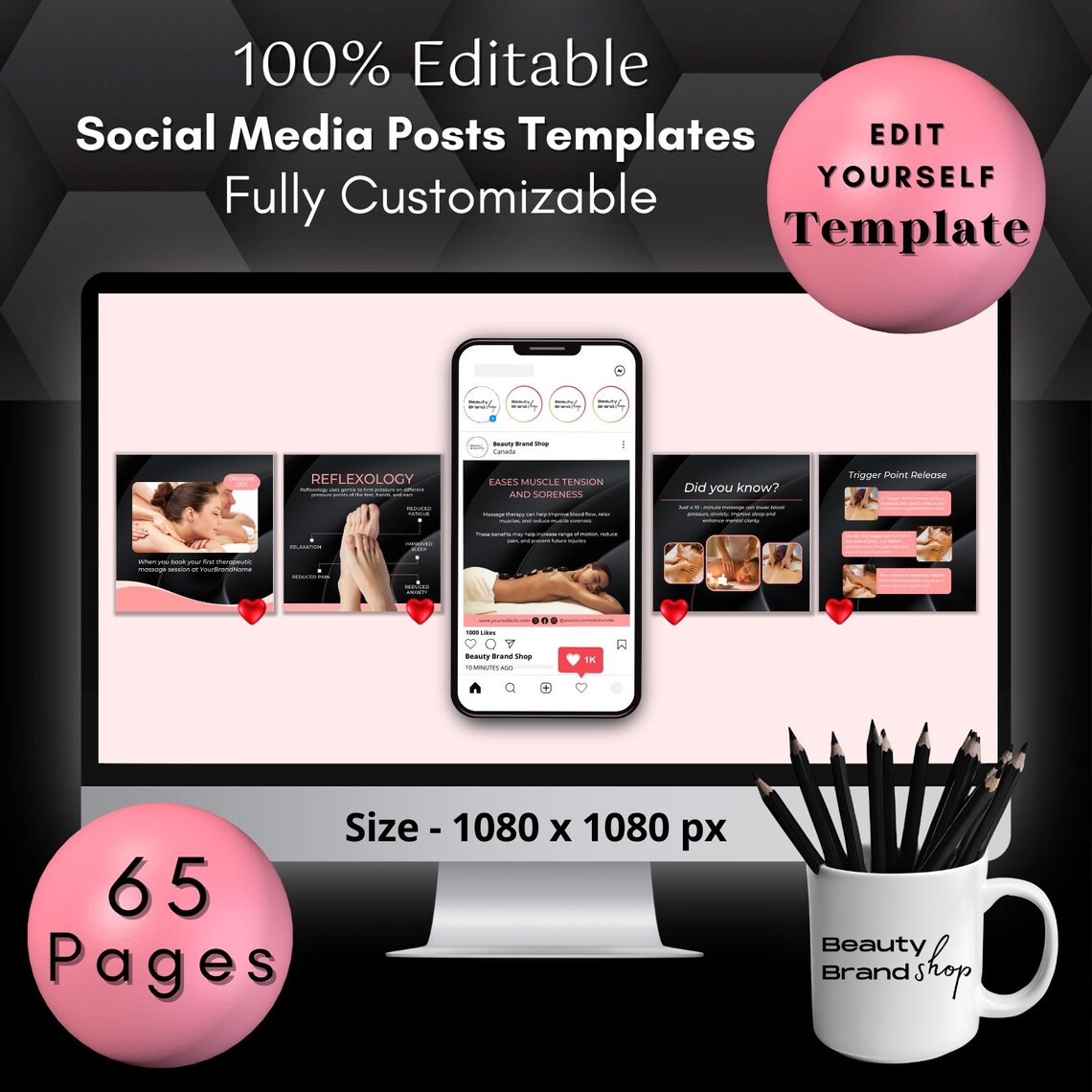 Massage Social Media Posts, Massage Instagram Template, Massage ...