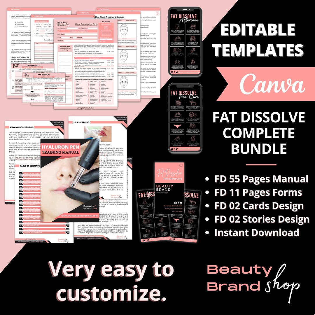 Fat Dissolve Bundle Templates, Fat Dissolving Manual, Fat Dissolve ...