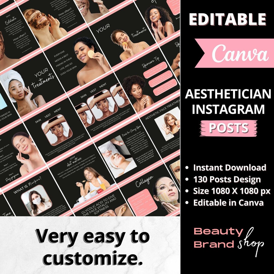 Esthetician Instagram Post Templates, Skincare Instagram Posts, Beauty ...