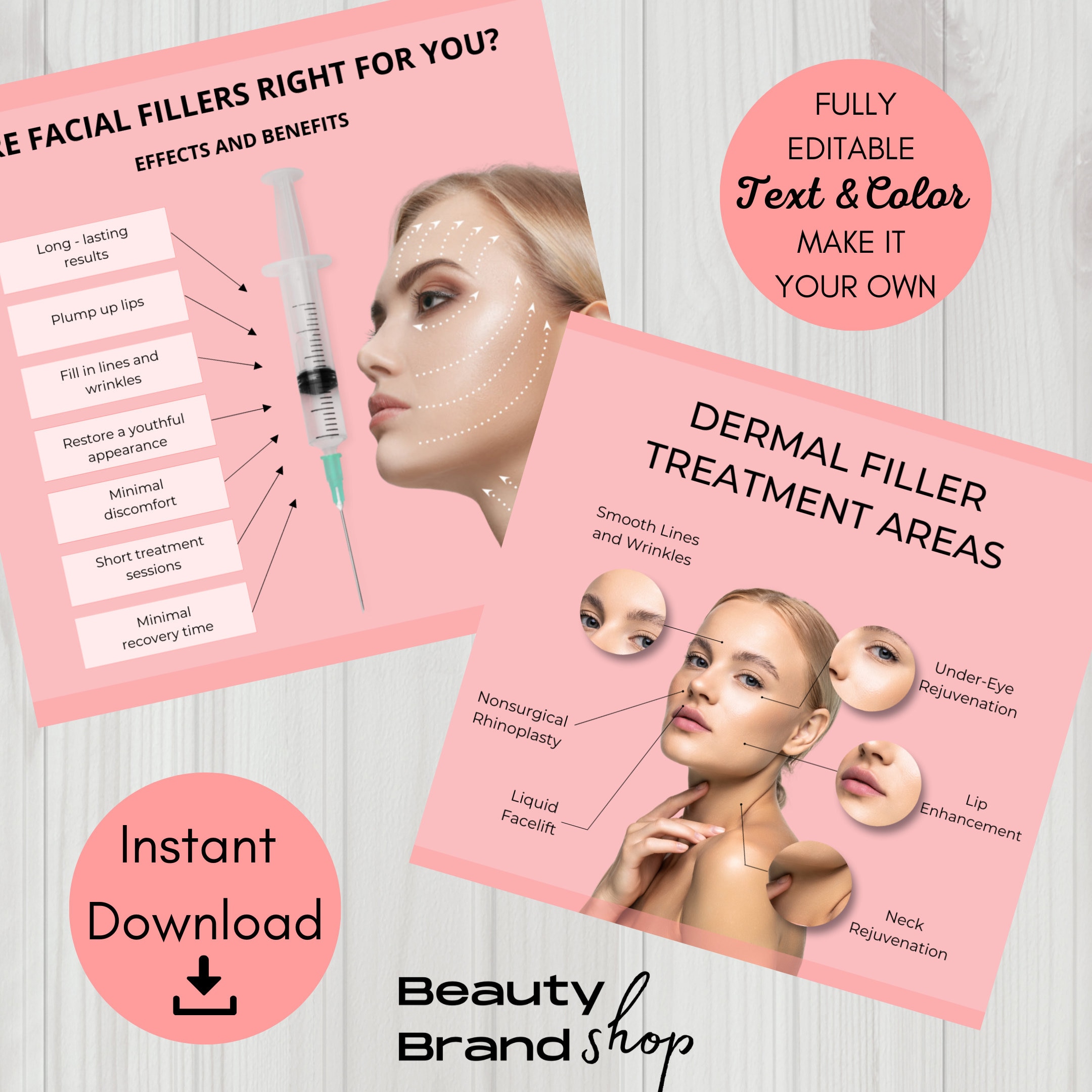 Botox and Filler Social Media Templates, Editable Botox IG Posts, Anti ...