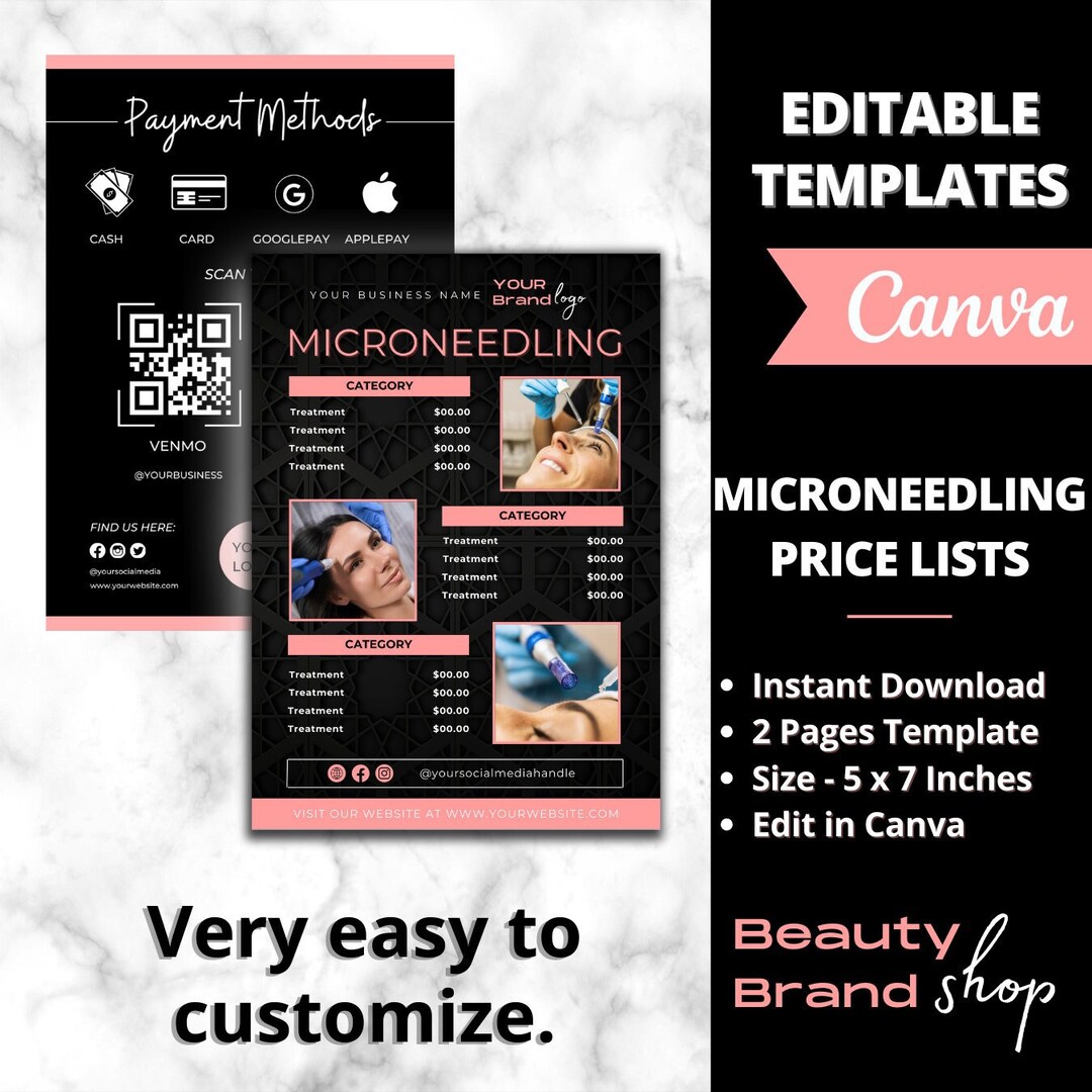 Microneedling Price Lists, Esthetician Instagram Pricing Guide, Facial ...