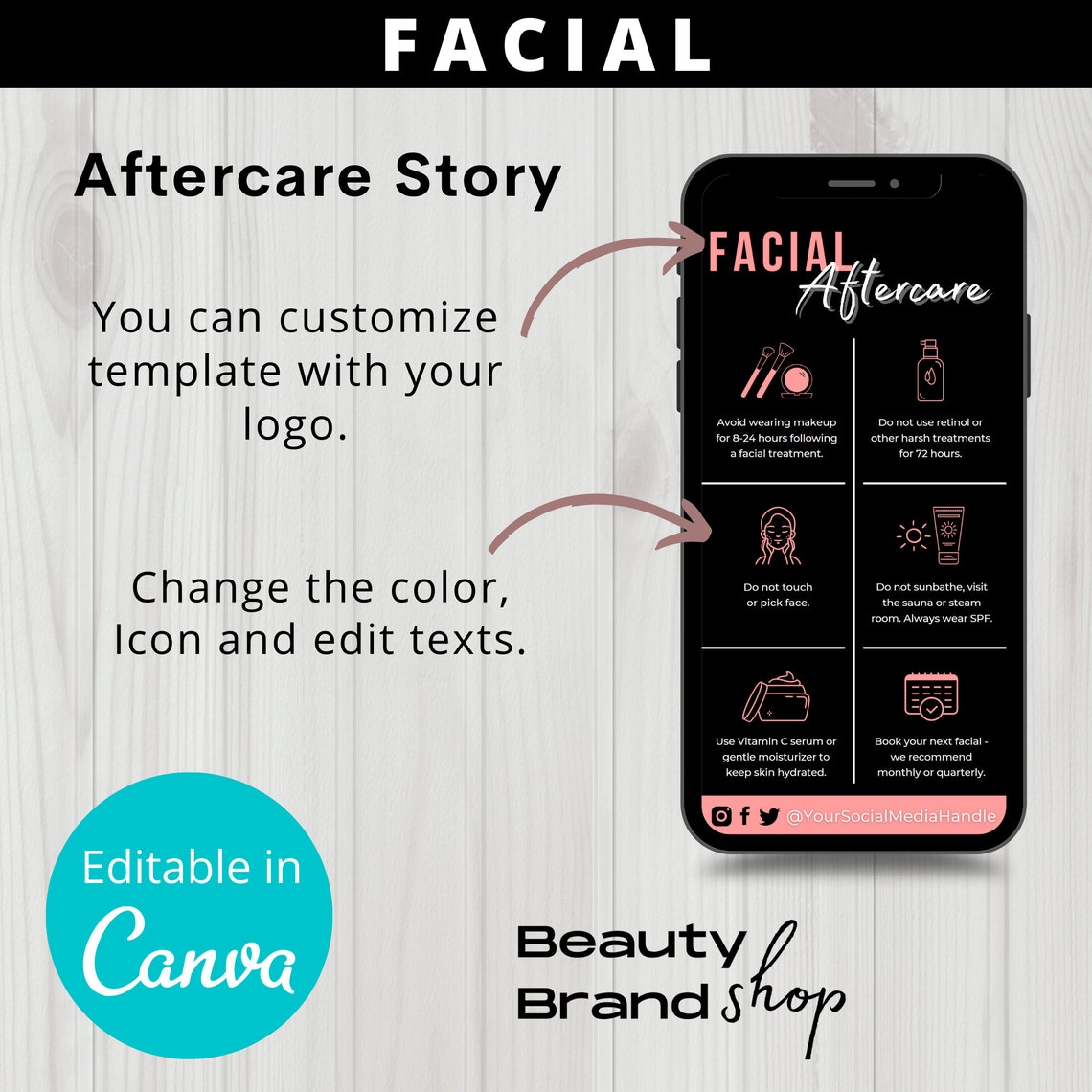 Facial Aftercare Story, Facial Aftercare Template, Facial Instagram ...
