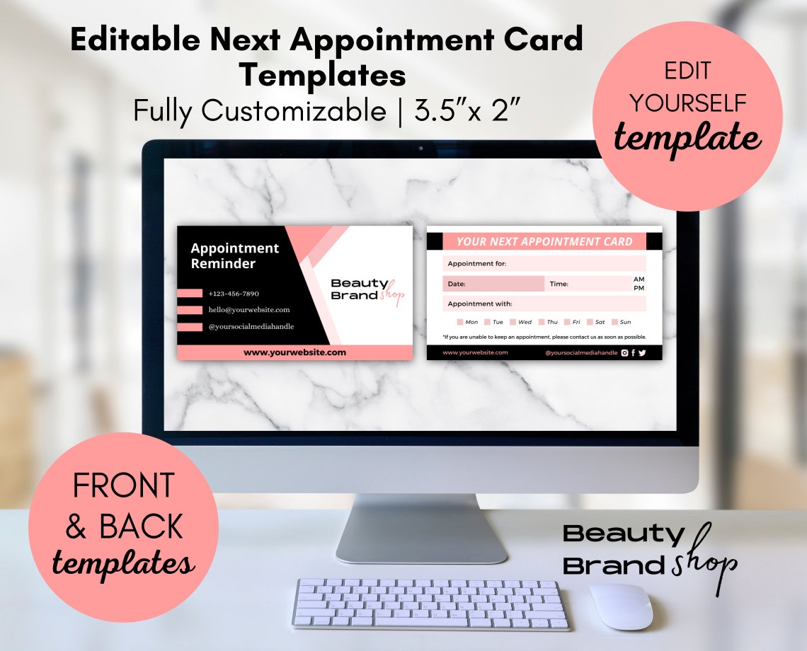 Printable Appointment Card Template Minimal Appointment Card - Etsy