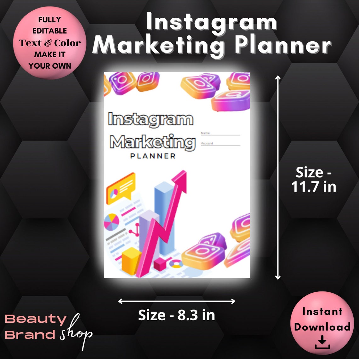 Instagram Marketing Content Planner, Instagram Marketing Planner ...