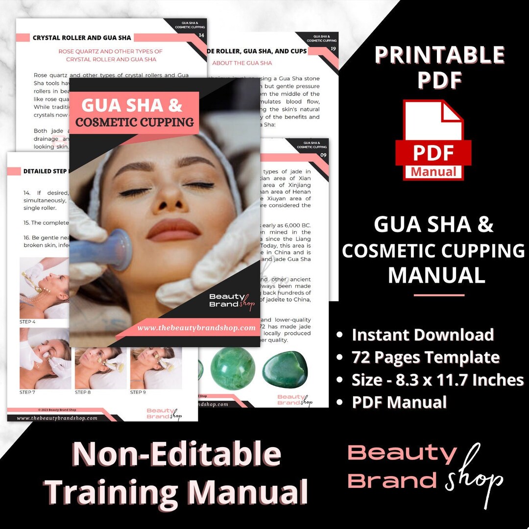 Gua Sha & Cosmetic Cupping Manual, Cosmetic Aesthetics Training Course ...