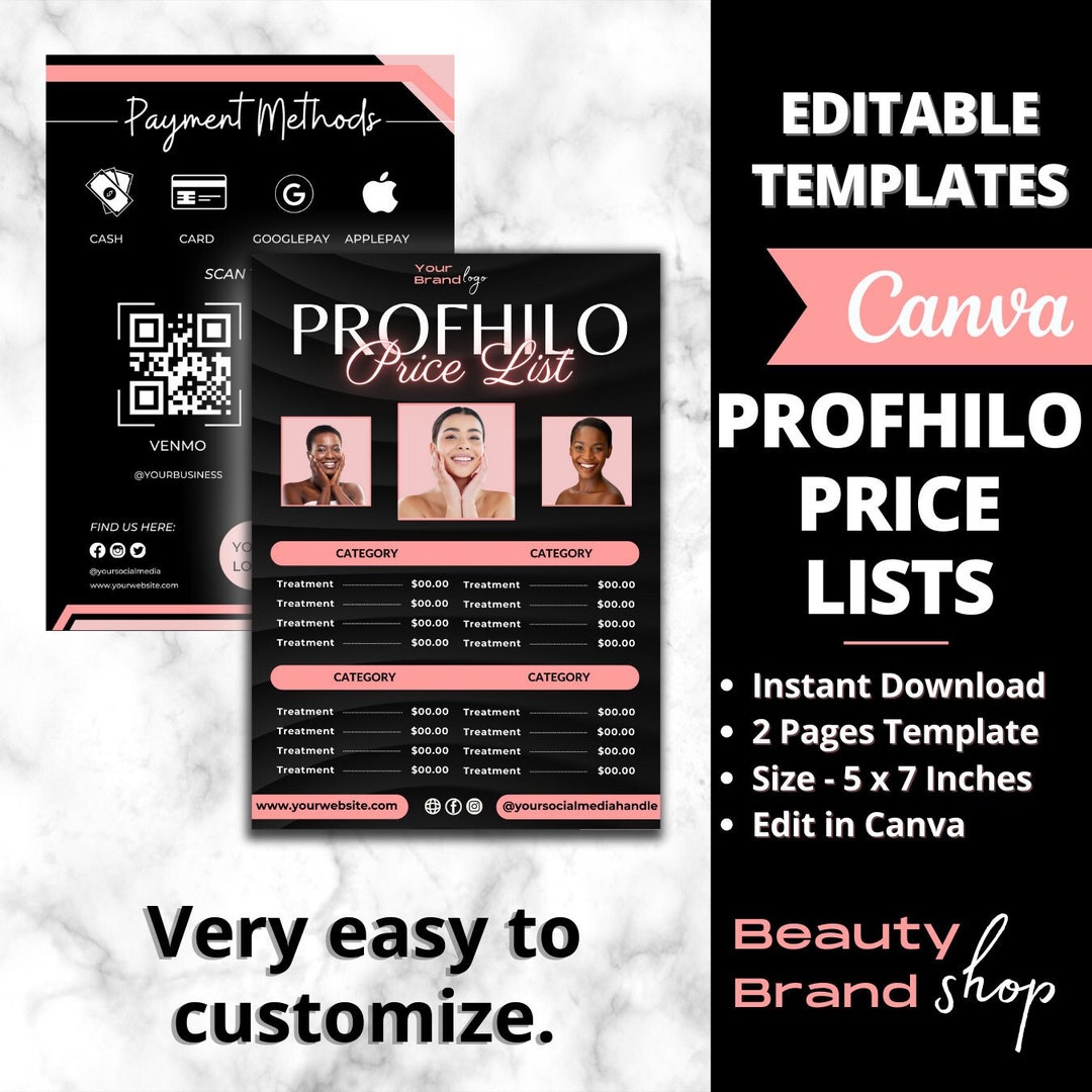 Profhilo Price Lists, Beauty Service Price List, Small Business Price ...