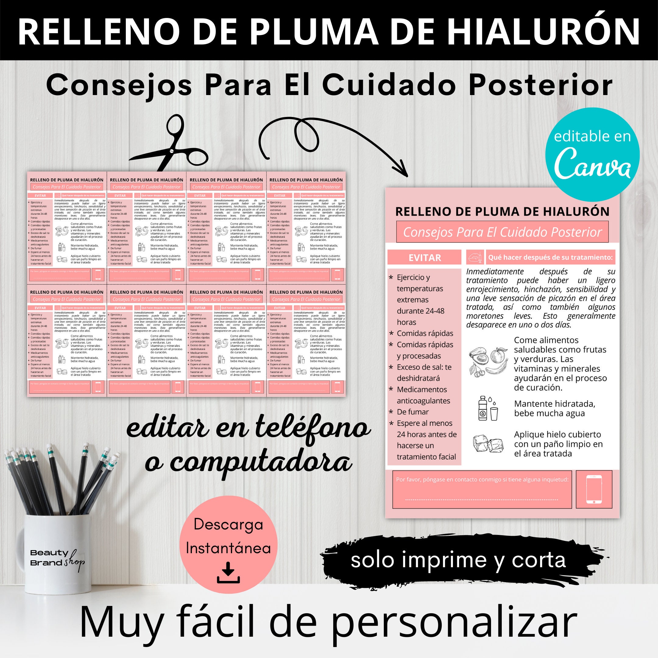 Española Formularios De Relleno De Pluma Hyaluron, Formulario De ...