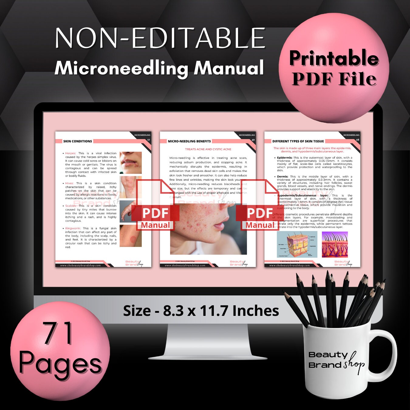 Microneedling PDF Printable Course Training Manual, Beauty Maunal, Skin ...