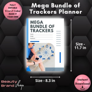 Mega Bundle of Trackers Planner, Trackers Content Journal, Trackers ...