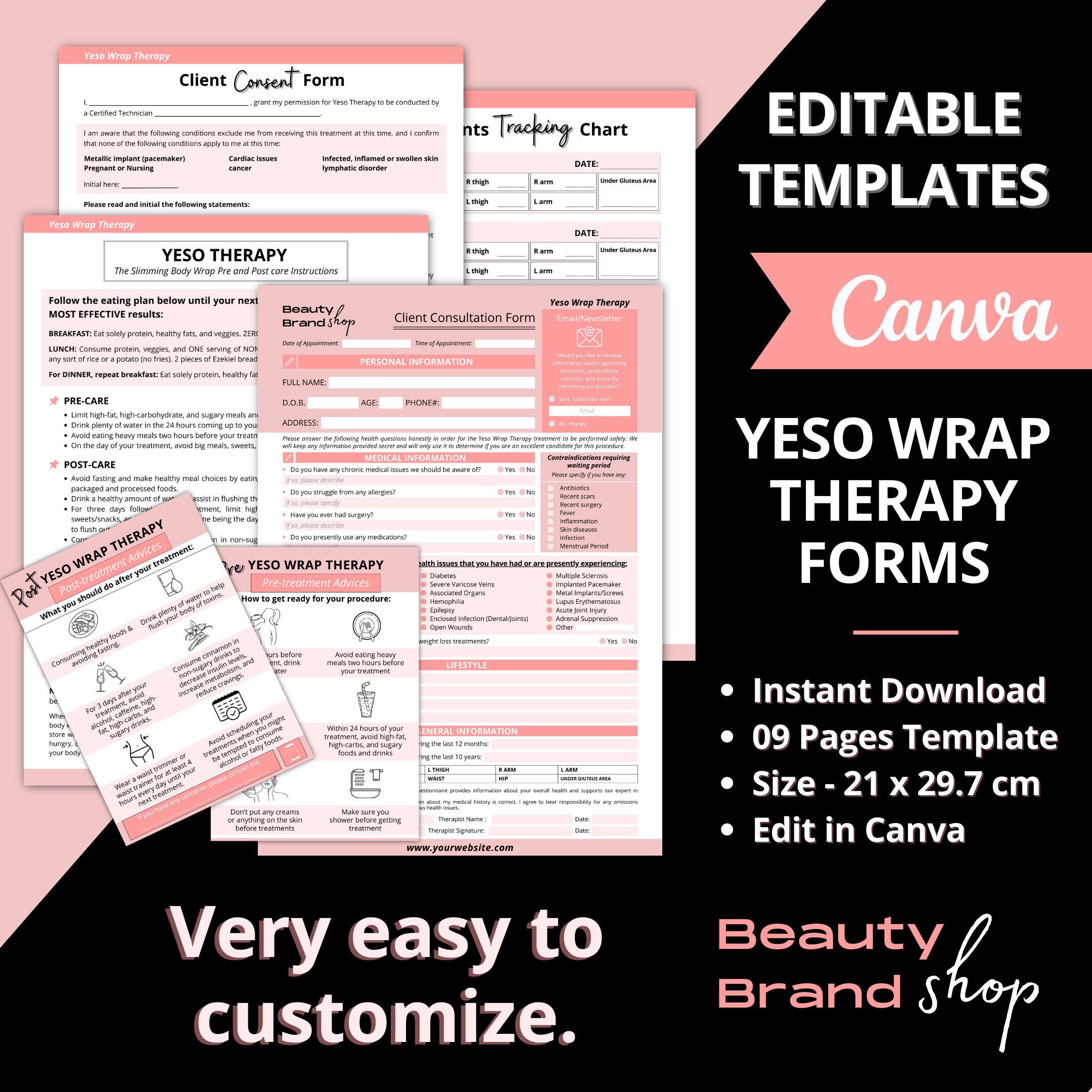 Yeso Therapy Wrap Consent Form, Yeso Therapy Forms, Yesotherapy Wrap ...