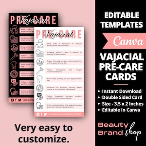Vajacial Aftercare Template, Editable Intimate Facial Care Guide ...