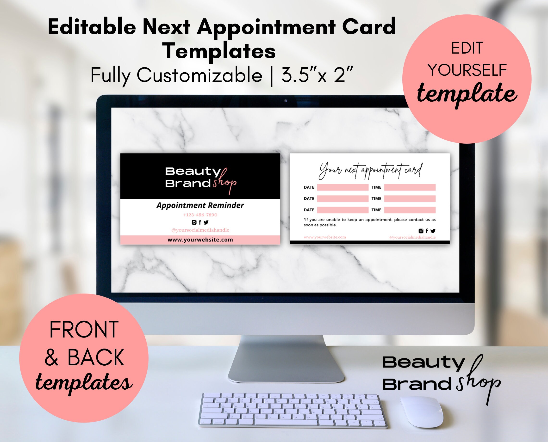 Editable Beauty Business Appointment Card Next Appointment - Etsy Canada