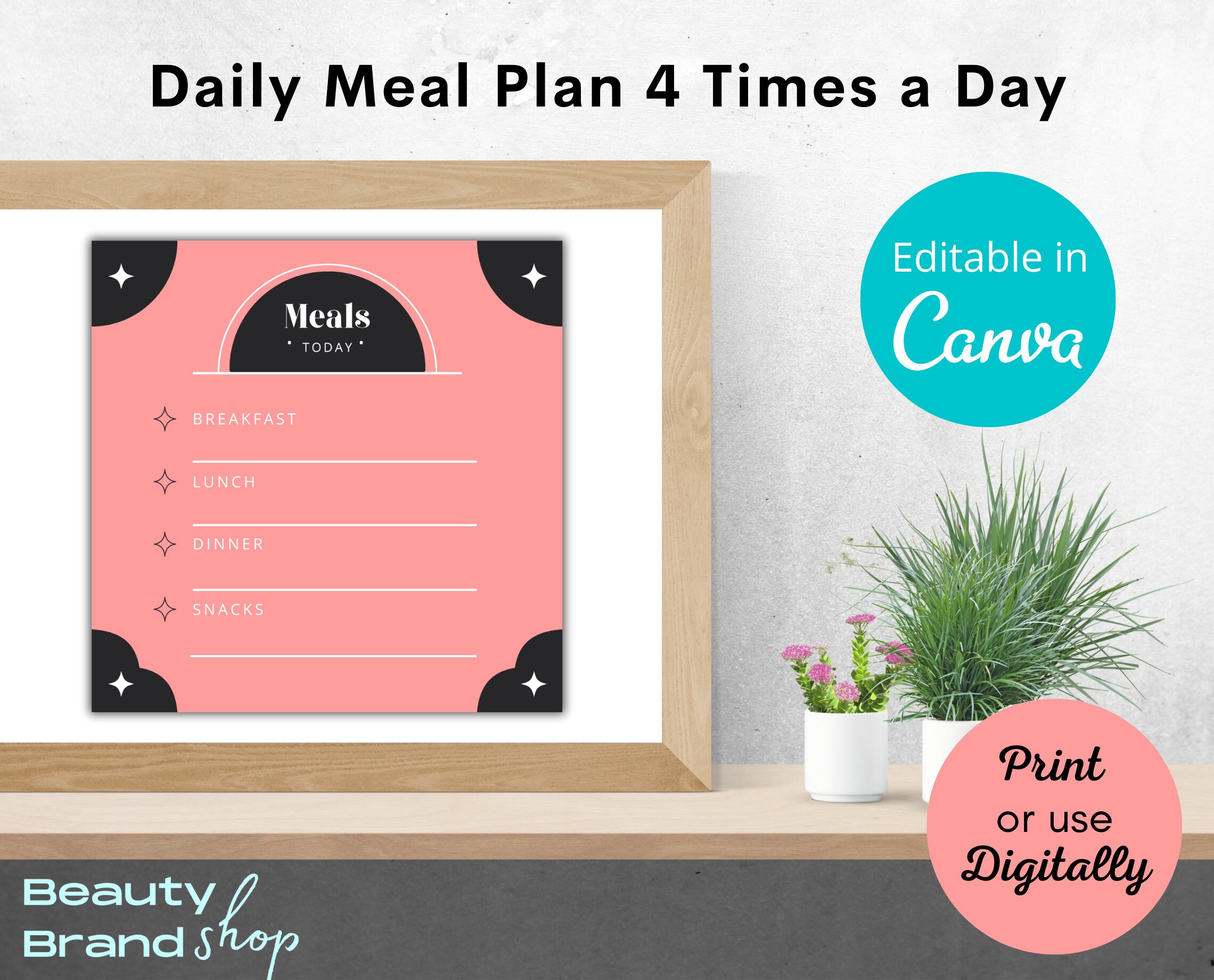 Daily Meals Template, Editable Daily Meals Planning, Food Plan, Healthy ...
