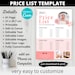 Body Contouring Pricelist, Price List Template, Fat Cavitation, Facial ...
