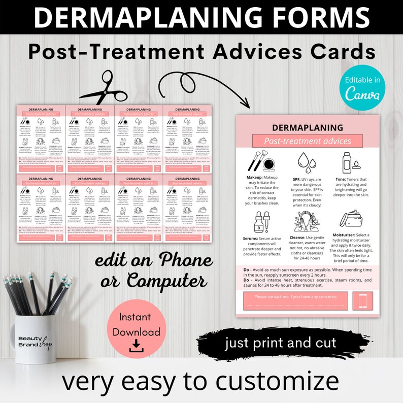 Editable Dermaplaning Consent Forms, Dermaplane Intake Form ...