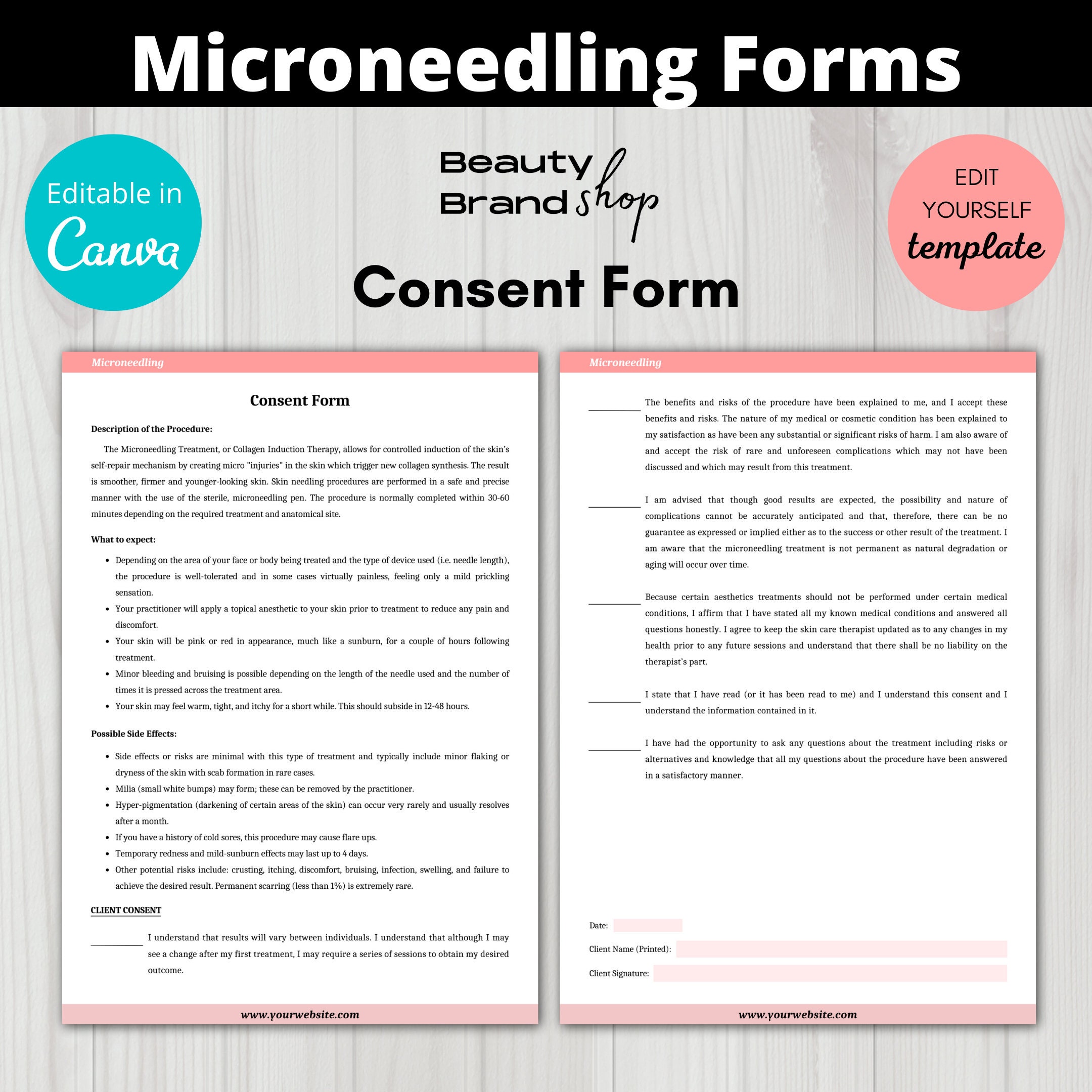 Editable Microneedling Consent Forms Micro Needling Form - Etsy Australia