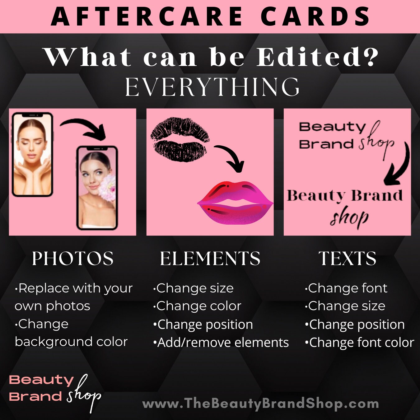Editable Colored Hair Care Card Template Dyed Hair Aftercare - Etsy
