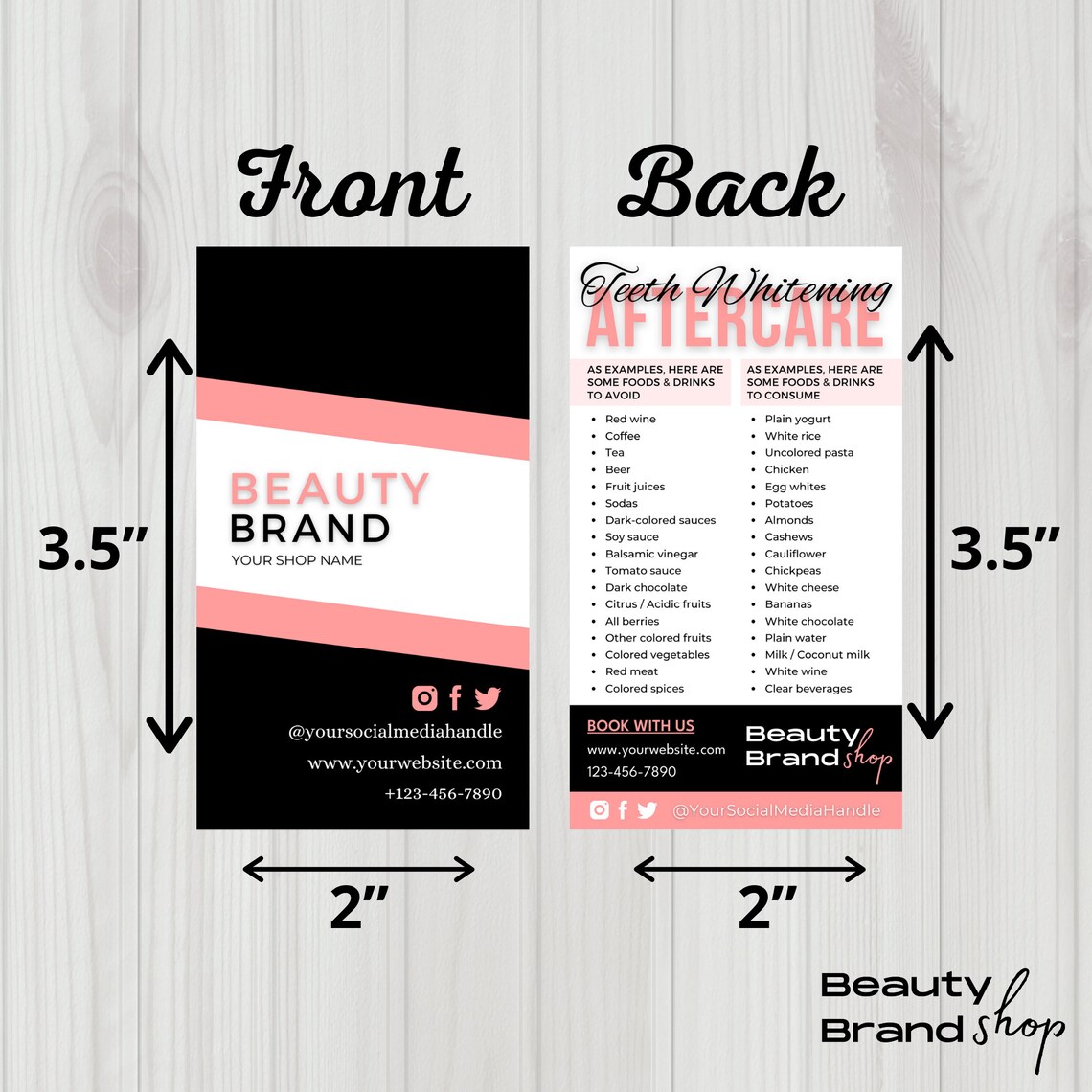 Editable Teeth Whitening Post Care Template, Printable Teeth Whitening ...