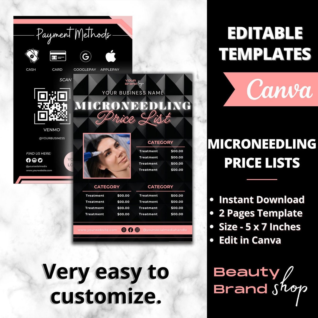 Microneedling Price Lists, Esthetician Instagram Pricing Guide, Facial ...