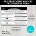 Pre-treatment Advices, Pre Care Card, Fat Dissolving Form, Fat Dissolve ...