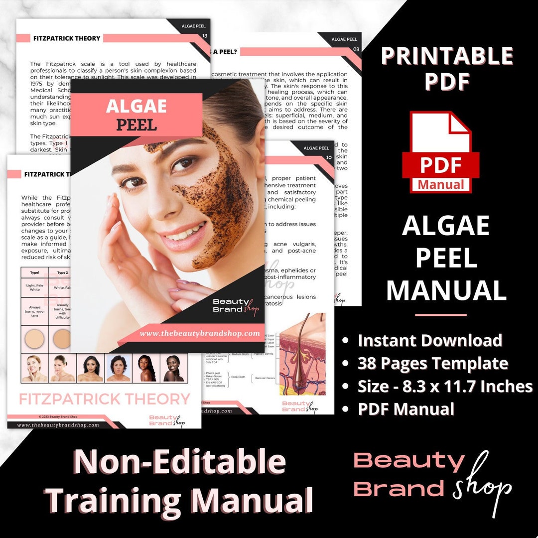 Algae Peel Manual, Chemical Peel Training Manual, Skin Peels, Facial ...