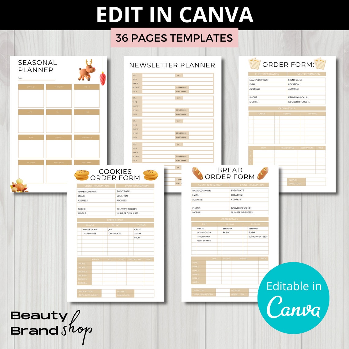 Bakery Business Planner Bakery Journal Bakery Content - Etsy