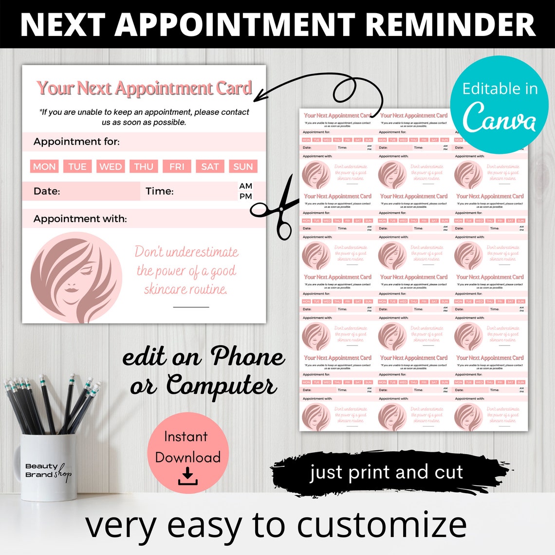Editable Next Appointment Cards Printable Appointment - Etsy