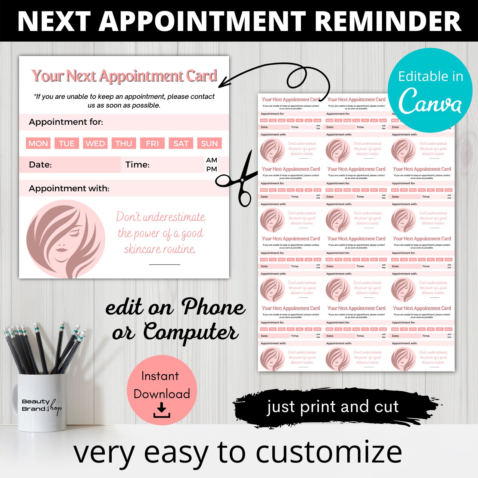 Editable Next Appointment Cards Printable Appointment - Etsy
