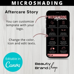Microshading Precare and Aftercare Instagram Story Templates ...