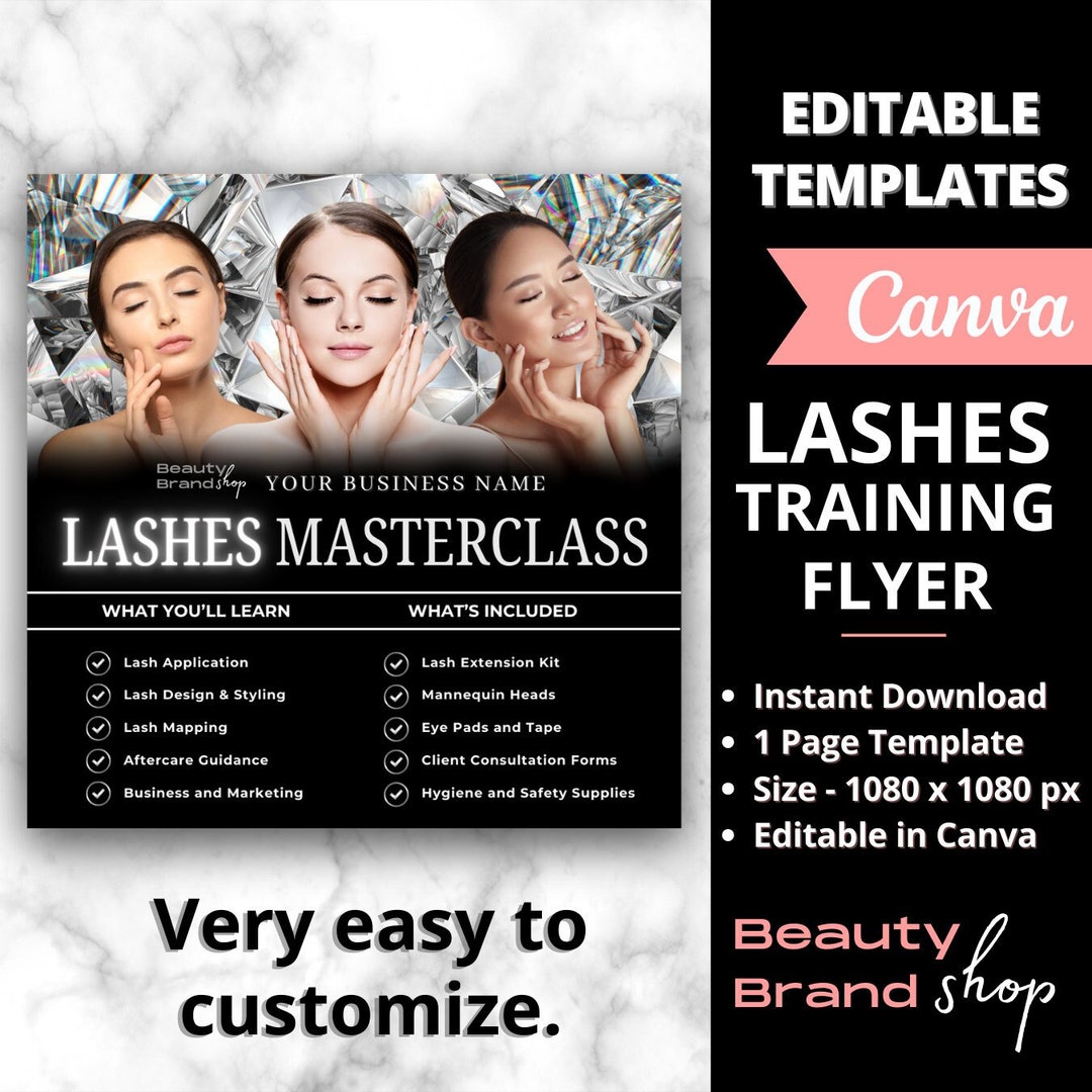 Lash Training Flyer, Lash Course Flyer, DIY Lash Class Flyer, Lash ...