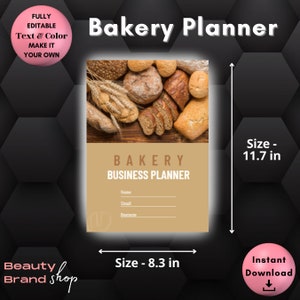 Bakery Business Planner, Bakery Journal, Bakery Content Planner, Bakery ...