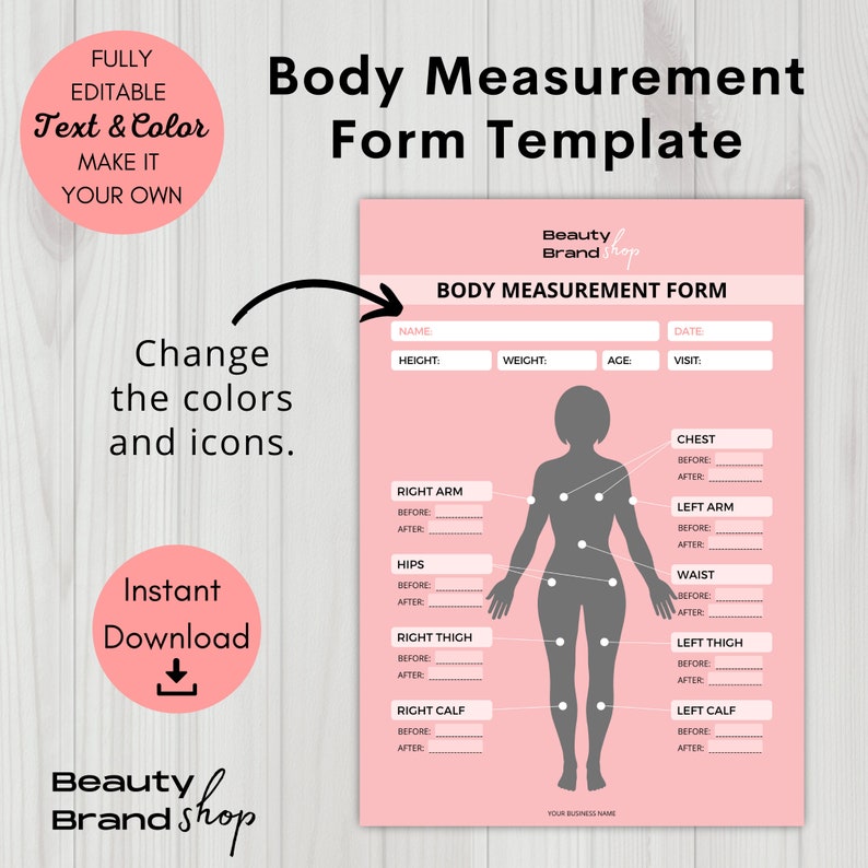 Body Contouring Body Measurement Form, Body Sculpting Consent Form ...