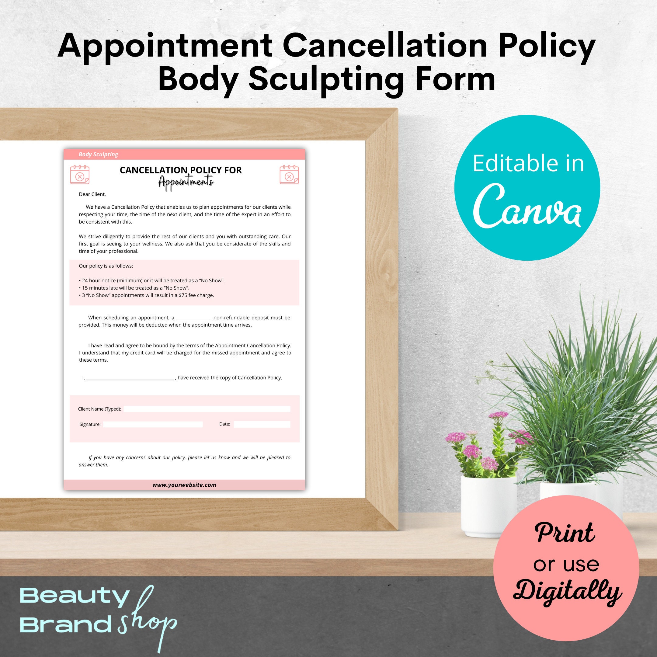 Editable Cancellation Policy, Body Sculpting Forms, Body Contouring ...