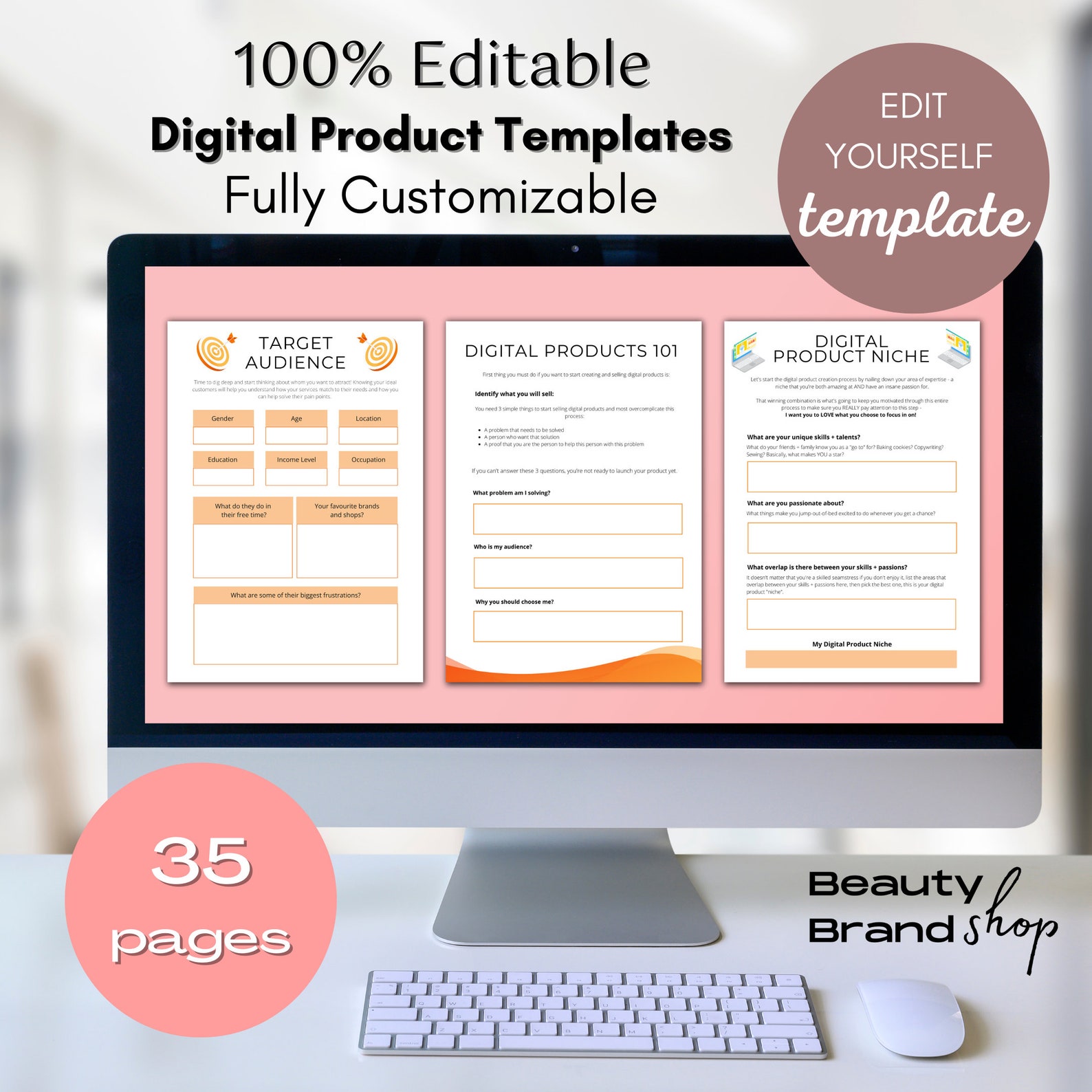 Digital Product Planner, Digital Business Planner, Product Template ...