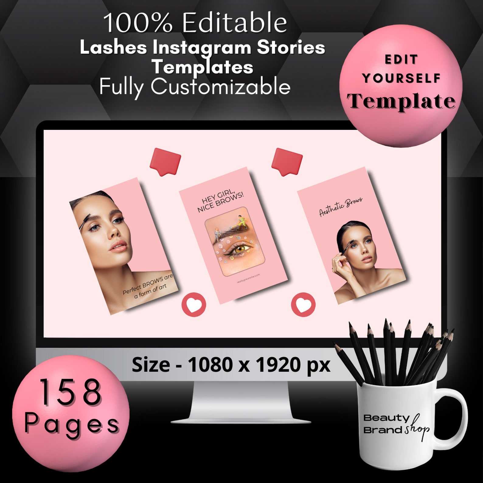 Lashes Social Media Story Templates, Lash Instagram Stories, Brow ...