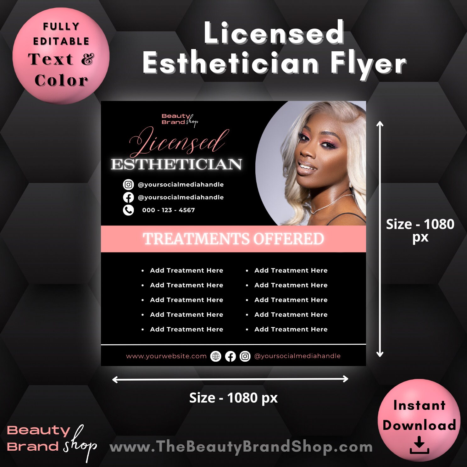 Esthetician Flyer, DIY Flyer Template Design, Skin Care Services Flyer ...