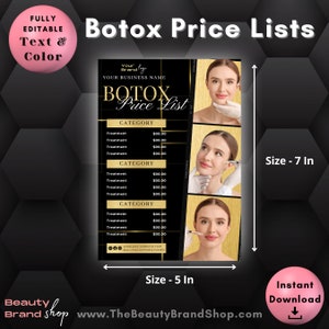 Botox Price List, Digital Botulinum Toxin and Dermal Fillers Pricelist ...