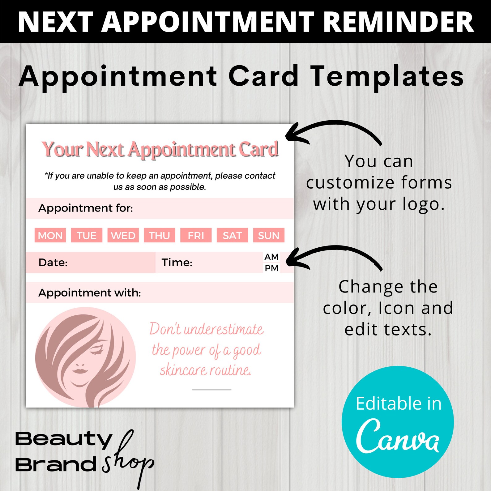 Editable Next Appointment Cards Printable Appointment - Etsy