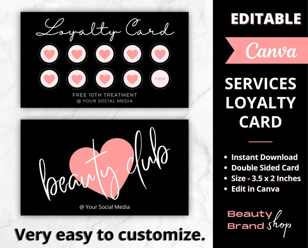 Editable Loyalty Cards Loyalty Card Loyalty Cards Diy - Etsy